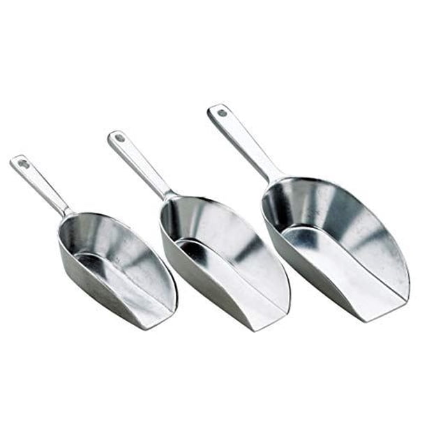 HIC Kitchen Flat Bottom Food Scoops, 5-Inch, 7.5-Inch, 8.75-Inch ...
