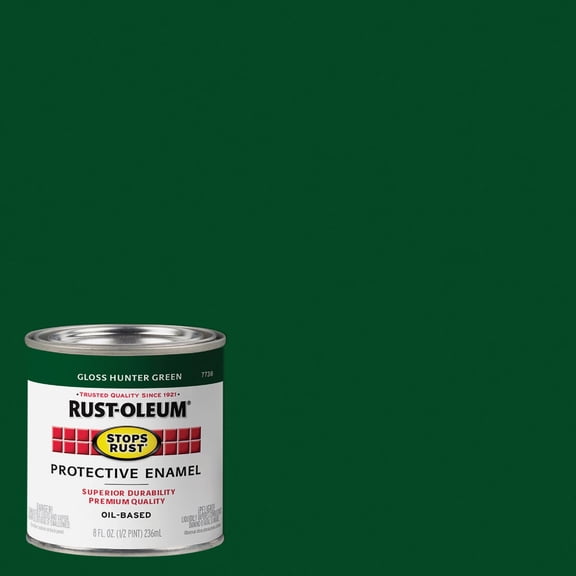 Rust-Oleum 7738730 Stops Rust Brush On Paint, Half Pint, Gloss Hunter ...