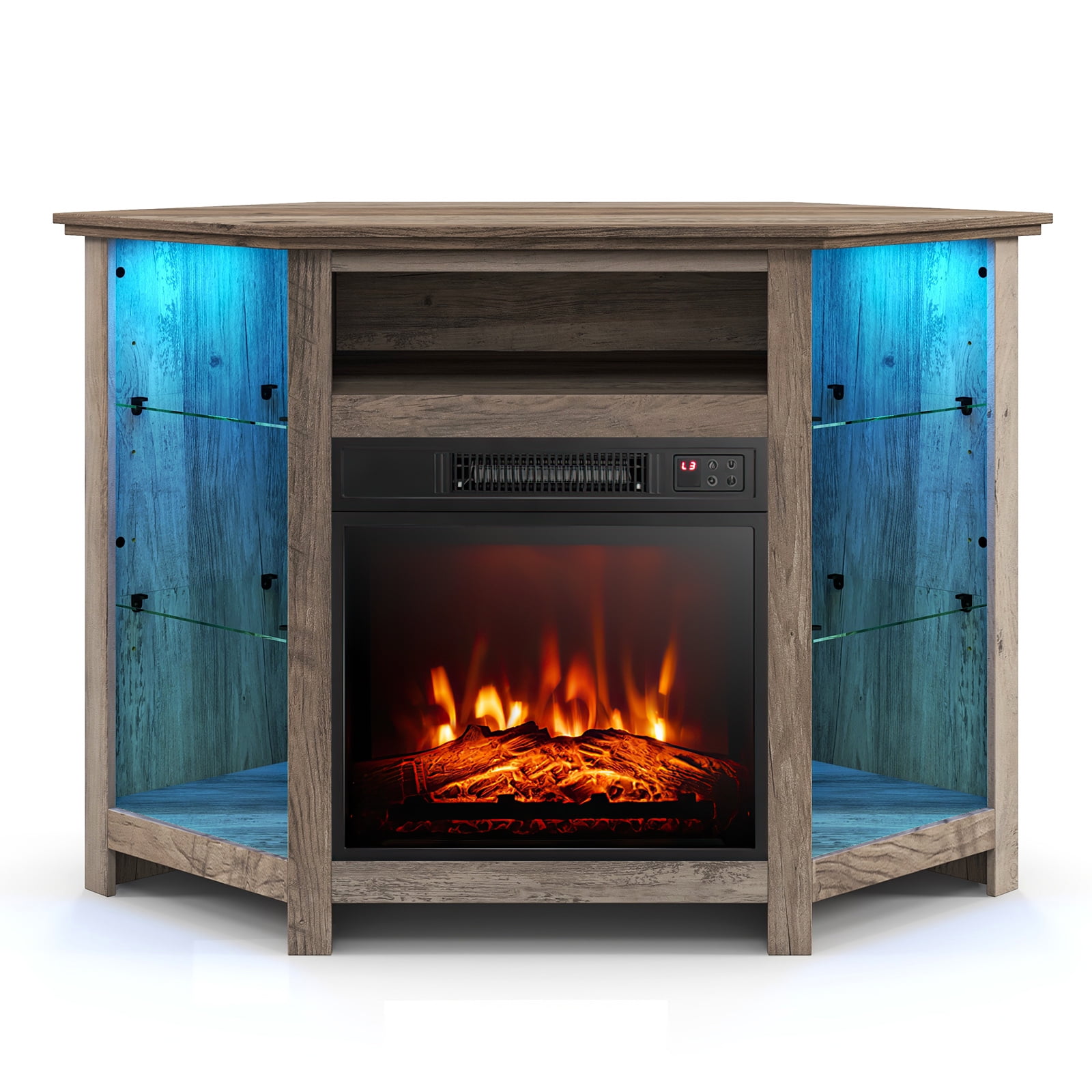 Click here for Giantex Corner Tv Stand W/Electric Fireplace  Ente... prices