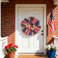 SINKOO Patriotic Wreaths for Front Door, 4th of July Decor 16 Inch Red ...