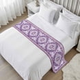 Bohemia Purple Turkish Pattern Bed Runner King Size Retro Ethnic Style ...