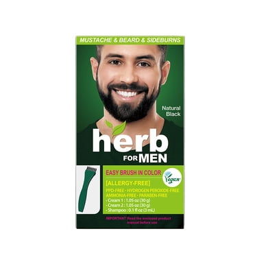 Herb For Men Ppd Ammonia Free Mustache Beard Dye Vegan Ingredients Deep ...