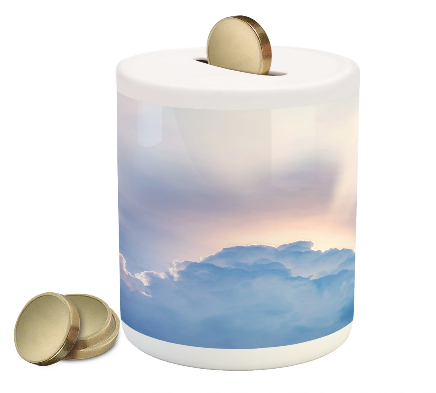 Sun Piggy Bank, Sunbeam Behind Fluffy Clouds Sky Sunrise View ...