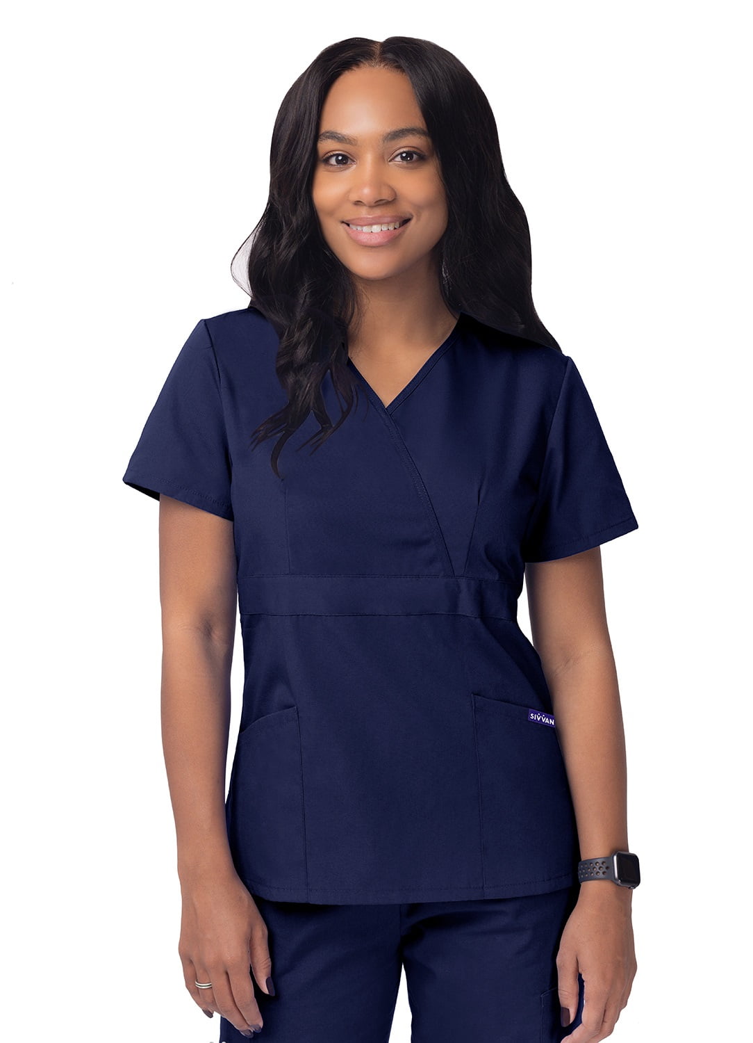 Sivvan Women's Scrubs Mock Wrap Top (Available in 15 Colors) - Walmart.com