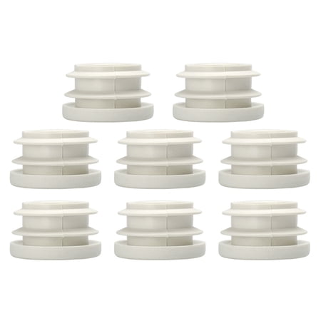 3/4" 19mm OD Round Tube Insert Pipe Covers Cap White 8pcs, 0.63"-0.71 ...
