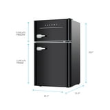 KUPPET Small Kitchen Fridge Retro Mini 2-Door Compact Refrigerator for ...