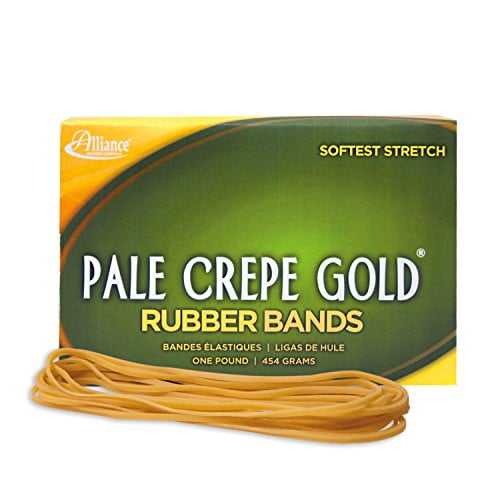 Alliance Rubber 20255 Pale Crepe Gold Rubber Bands Size #117A, 1 lb Box ...