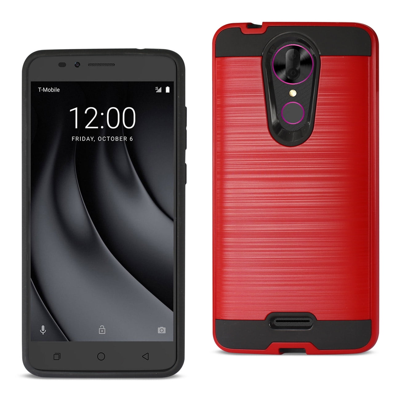Reiko Coolpad REVVL Plus Hybrid Metal Brushed Texture Case In Red ...