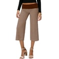 ADSSDQ Women Fold Over Lounge Capris Wide Leg Cropped Flowy Pants Comfy ...