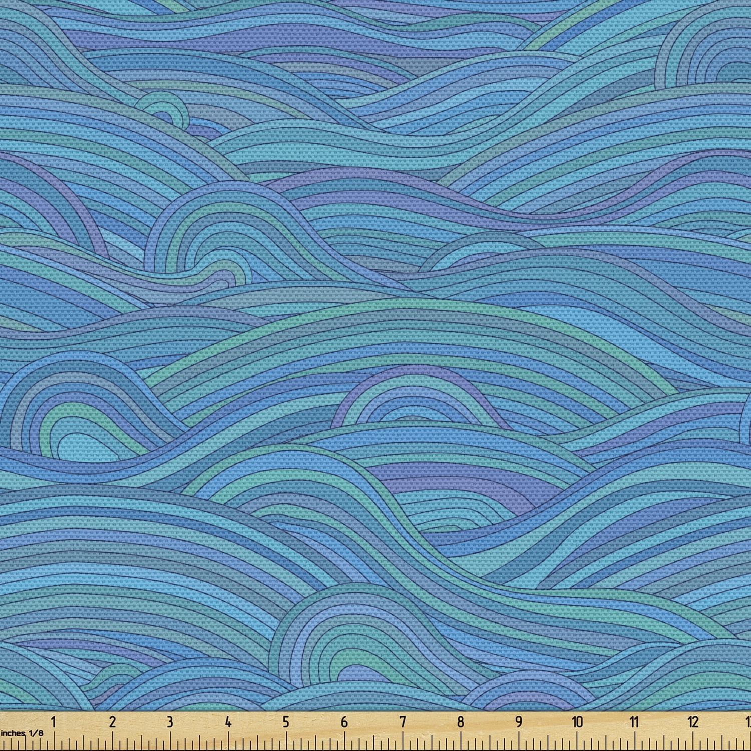 Sea Upholstery Fabric by the Yard, Unusual Pattern with Waves River ...