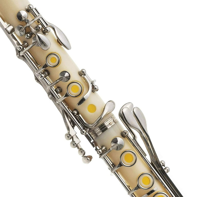 White Clarinet With Gold Keys