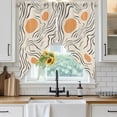 Abstract Stripe Swag Curtain Valance for Window 2 Panels Beige Orange ...