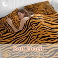 Tiger Stripes Queen Size Comforter Set, Orange Color Blocks Animals ...