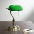 Simple Designs Executive Banker's Desk Lamp with Glass Shade, Green ...