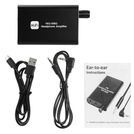 Headphone Amplifier Portable 3.5MM Stereo Audio Amplifier Adjustable 16 ...