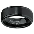 Metal Masters Mens Black Tungsten Ring Matte Finish High-Polish Wedding ...