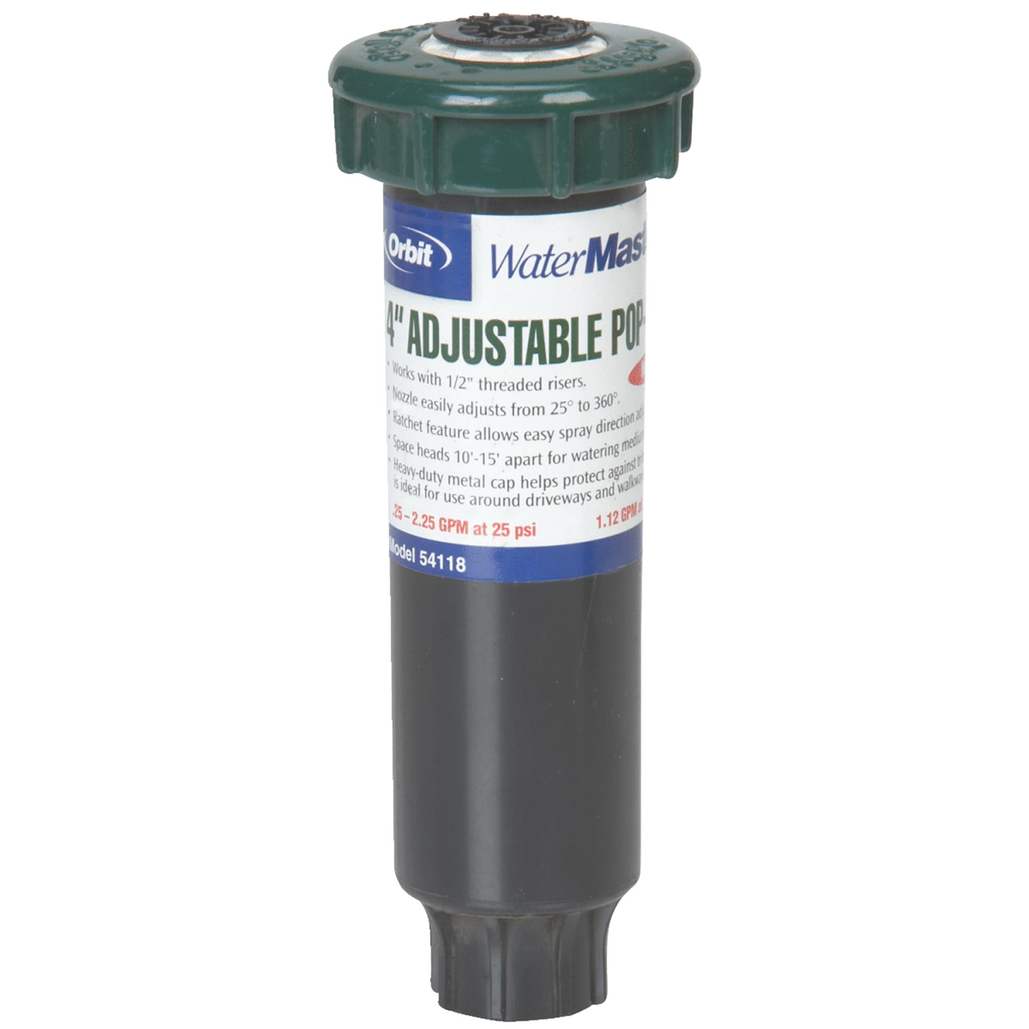 Orbit 54118N 4" Plastic Spring Loaded Pop-Up Sprinkler Head - Walmart ...