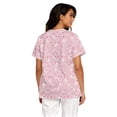 Binienty Valentine Dog Heart Pattern Short Sleeve Scrub Top for Women ...