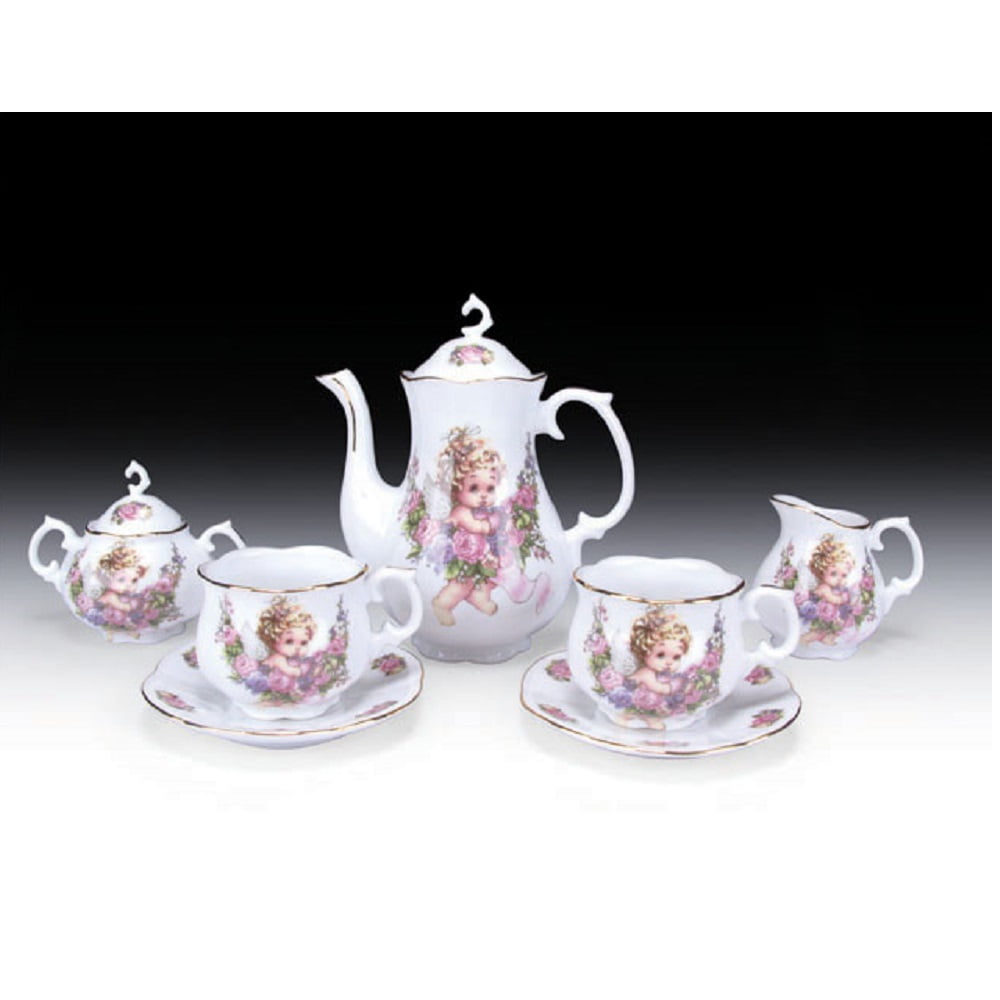 Miniature Porcelain Tea Set With Cherub Pattern - Walmart.com
