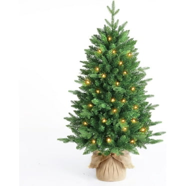 Champagne Mini Artificial Christmas Tree: Pre-lit Tabletop Decor for ...