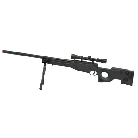 l96 bolt action spring rifle w/ bipod & scope black(Airsoft Gun ...