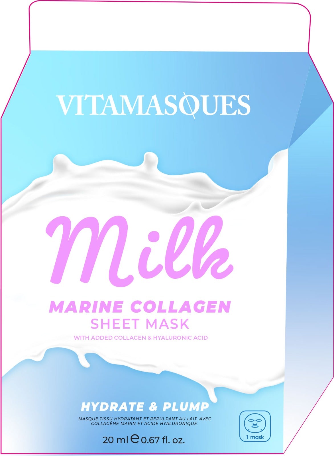 Vitamasque Milk Face Mask, Marine Collagen, One Sheet Mask - Walmart.com