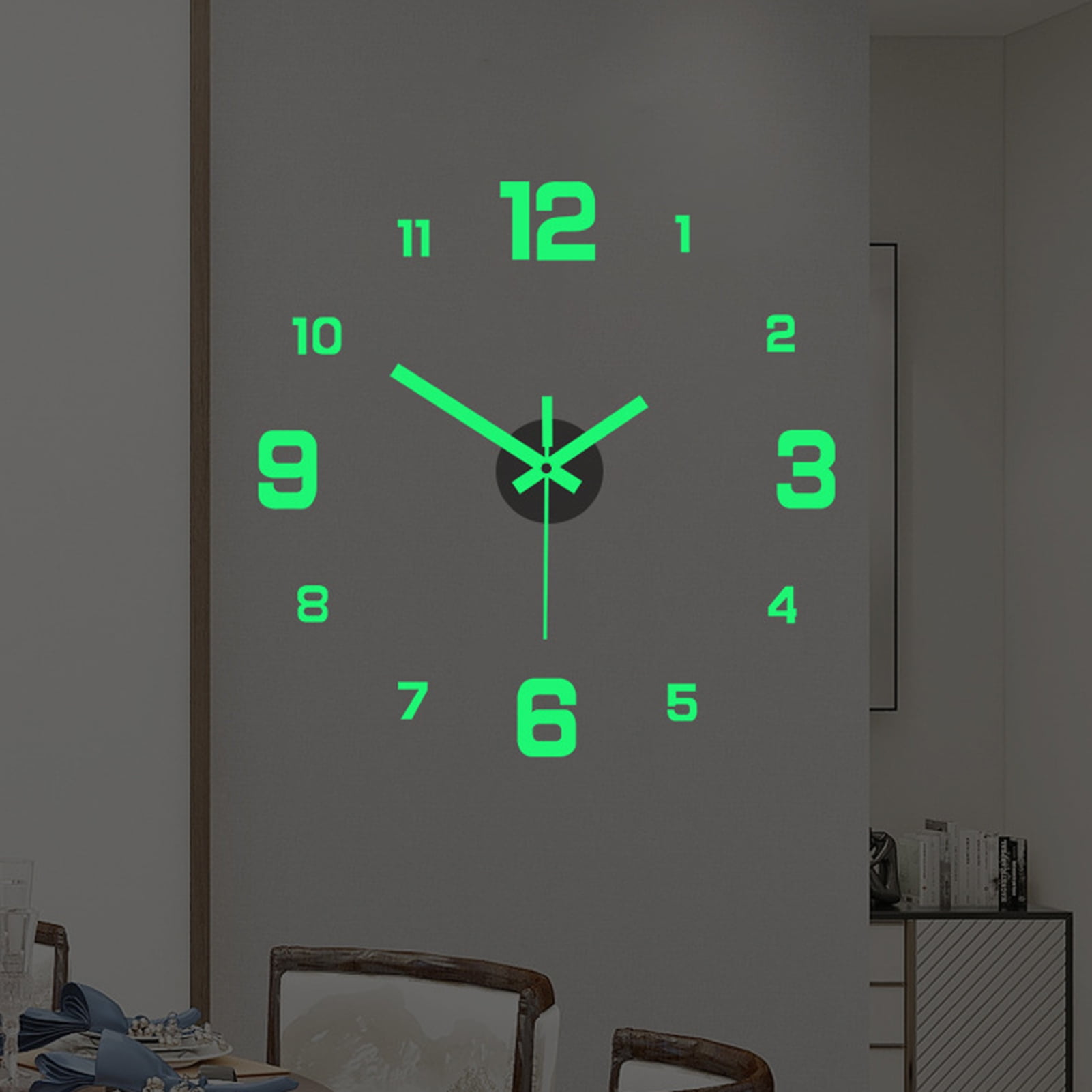 Frameless Wall Clock, Large Modern 3D Mirror Wall Clock Mute Diy Wall ...
