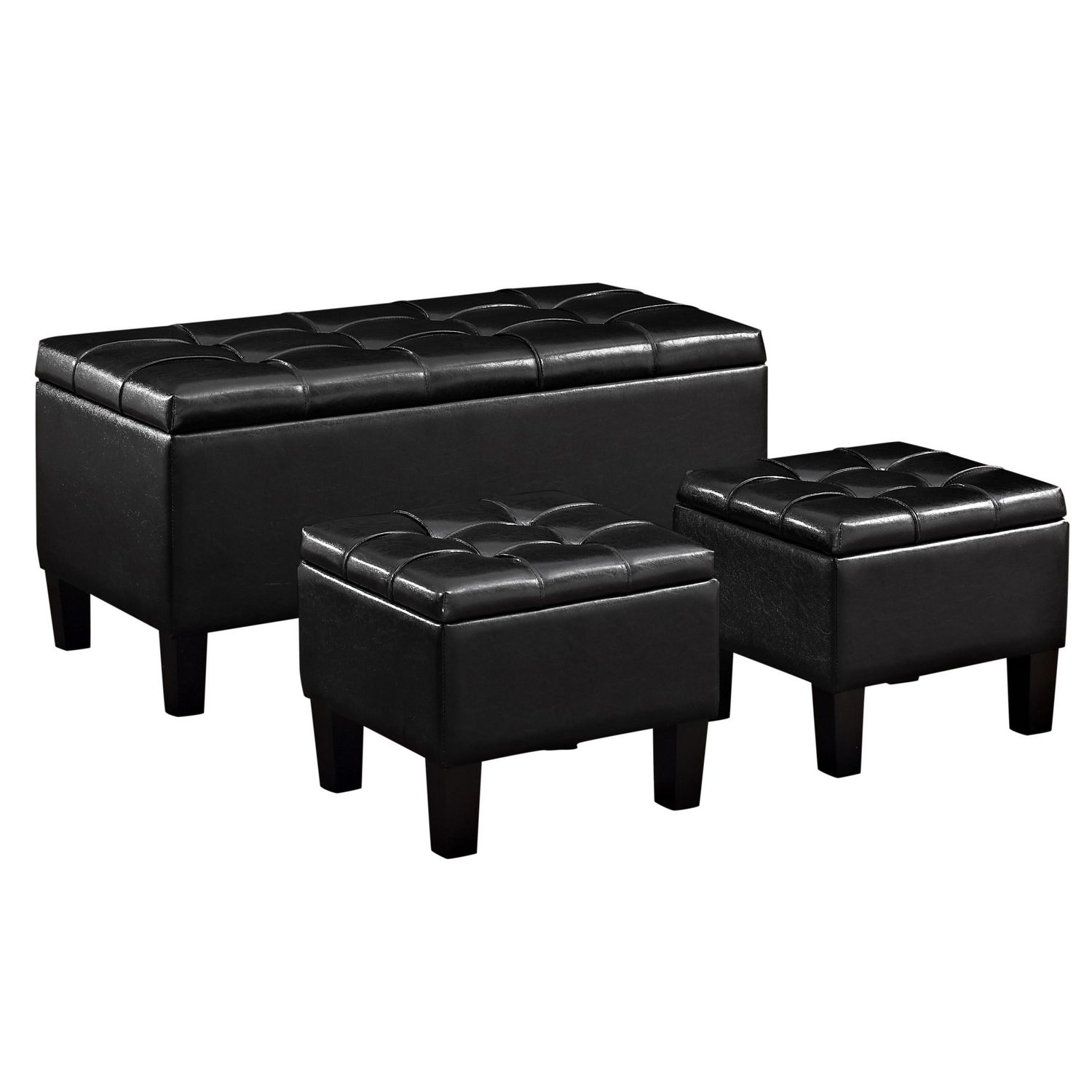 WyndenHall Lancaster 3 Piece Rectangular Storage Ottoman Bench - Walmart.ca