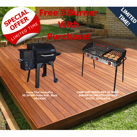 Camp Chef SMOKEPRO SG24SGC WIFI PELLET GRILL - BLACK with FREE Camp ...