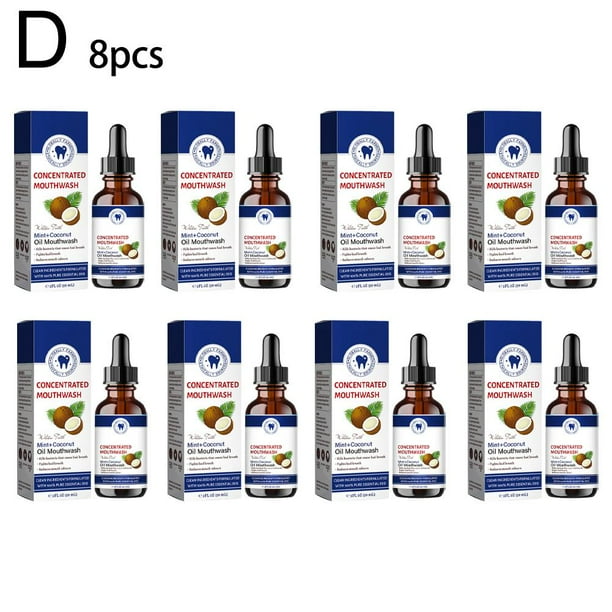 Enjuague bucal de coco (59 ml): elimina el mal aliento, elimina las ...