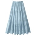 AJGRHE Women's Boho Eyelet Embroidery Maxi Skirt, Elastic High Waist A ...