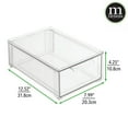 mDesign Plastic Stackable Kitchen Storage Organizer with Drawer - 4 ...