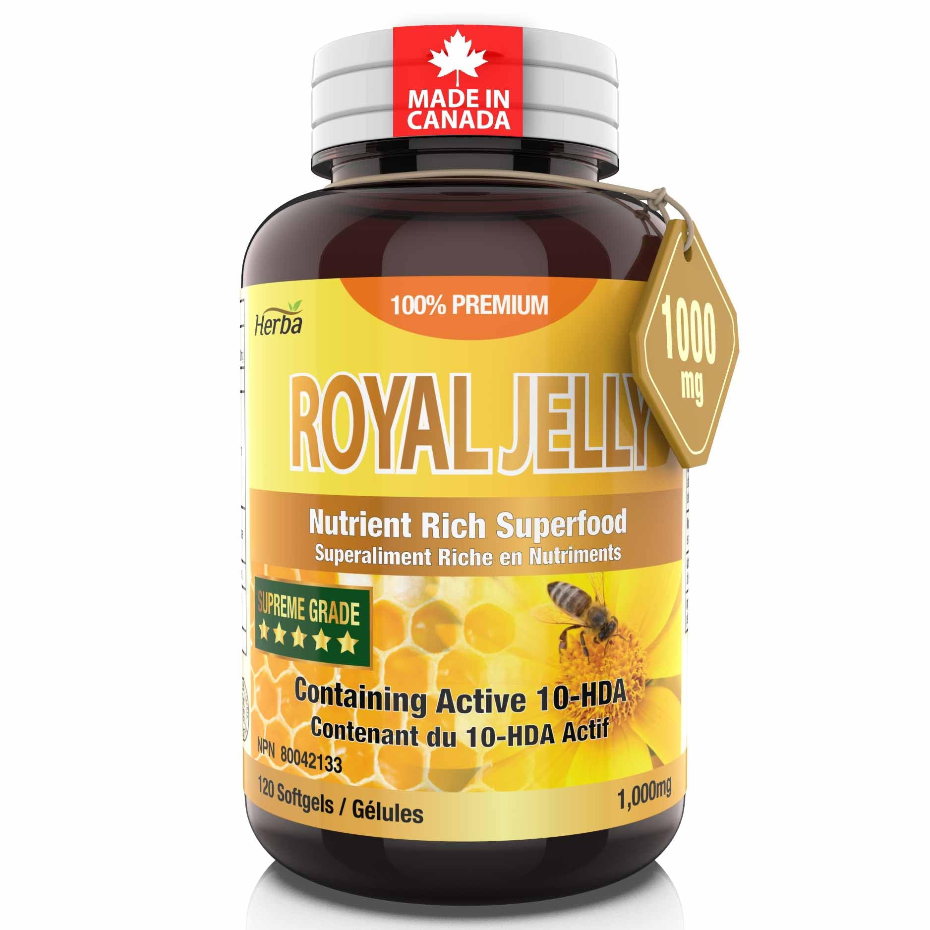 Click here for Herba Royal Jelly Capsules 1000mg - 120 Softgels M... prices