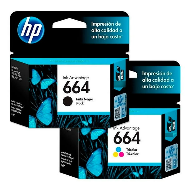 Combo Tinta Original HP 664 Negro y Color F6V28AL + F6V29AL | Bodega ...