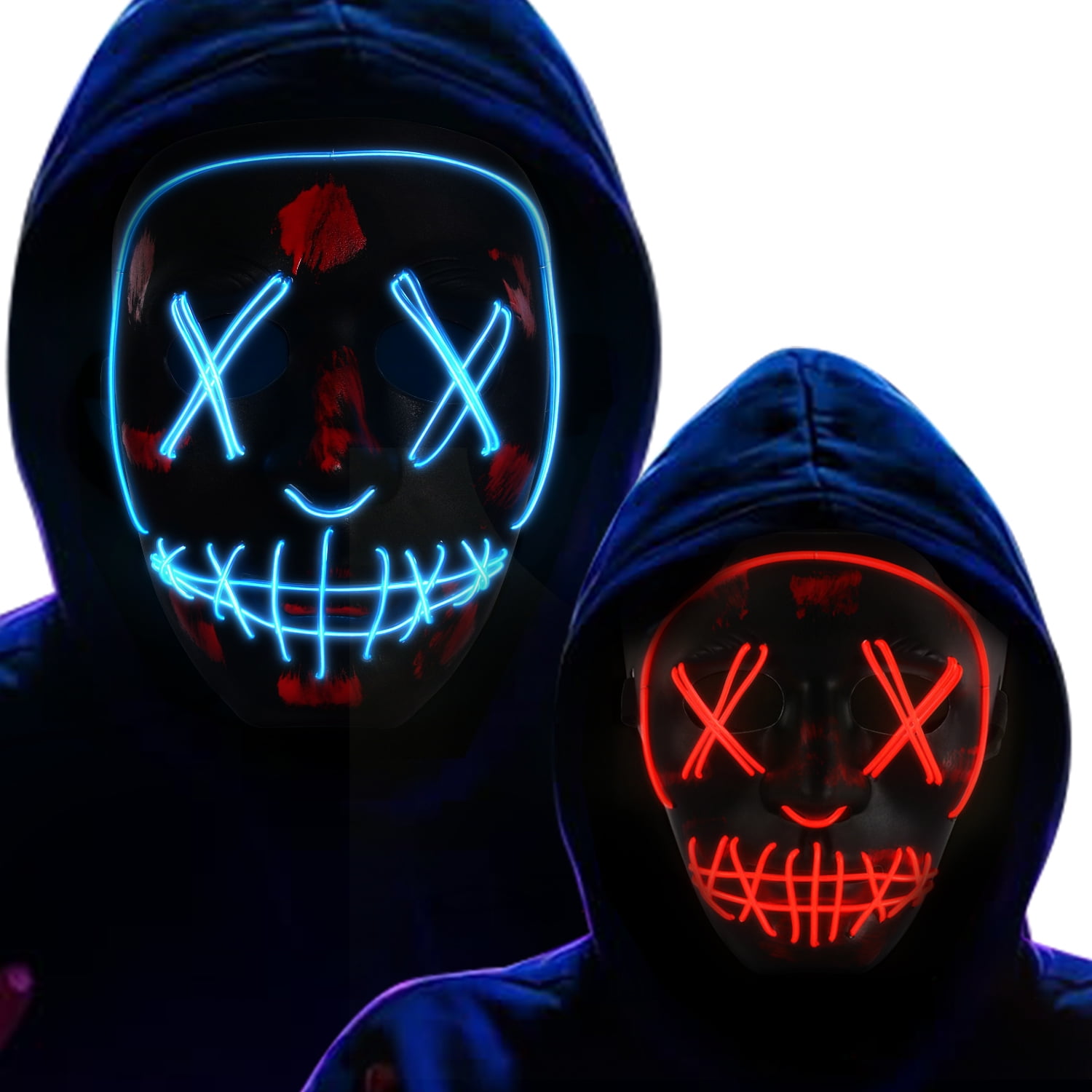 Halloween Light Up Mask, Led Purge Mask for Halloween Costumes for ...