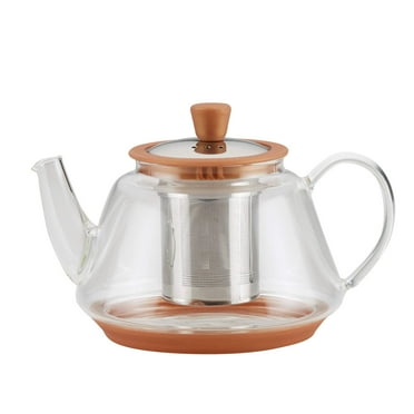 Primula Half Moon Glass Teapot, Tea, and Infuser, 40 fl oz., Black ...