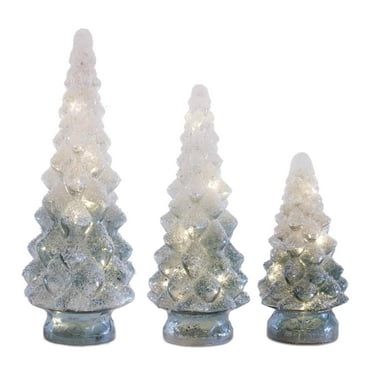 Melrose Set of 2 Gray and Silver Christmas Tree Tabletop Decor 27 ...