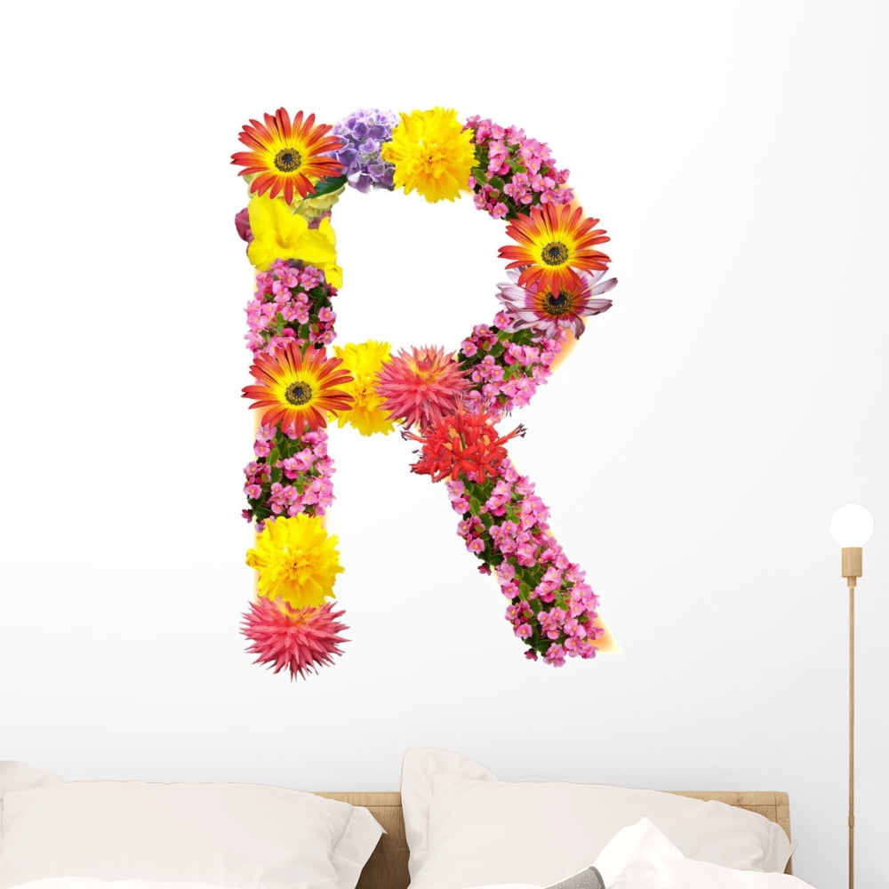 Letter R Wall Decal by Wallmonkeys Peel and Stick Graphic (36 in H x 29 ...