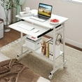 Costway Mobile Laptop Desk with Keyboard Tray, Lower Shelf, 3 Hooks, 4 ...