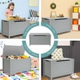 BTMWAY Kids Storage Bench with Safety Hinges and Large Capacity, Gray ...