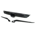 Glossy Black Upper Front Grille Bumper Hood Grill+Headlight Eyebrow For ...
