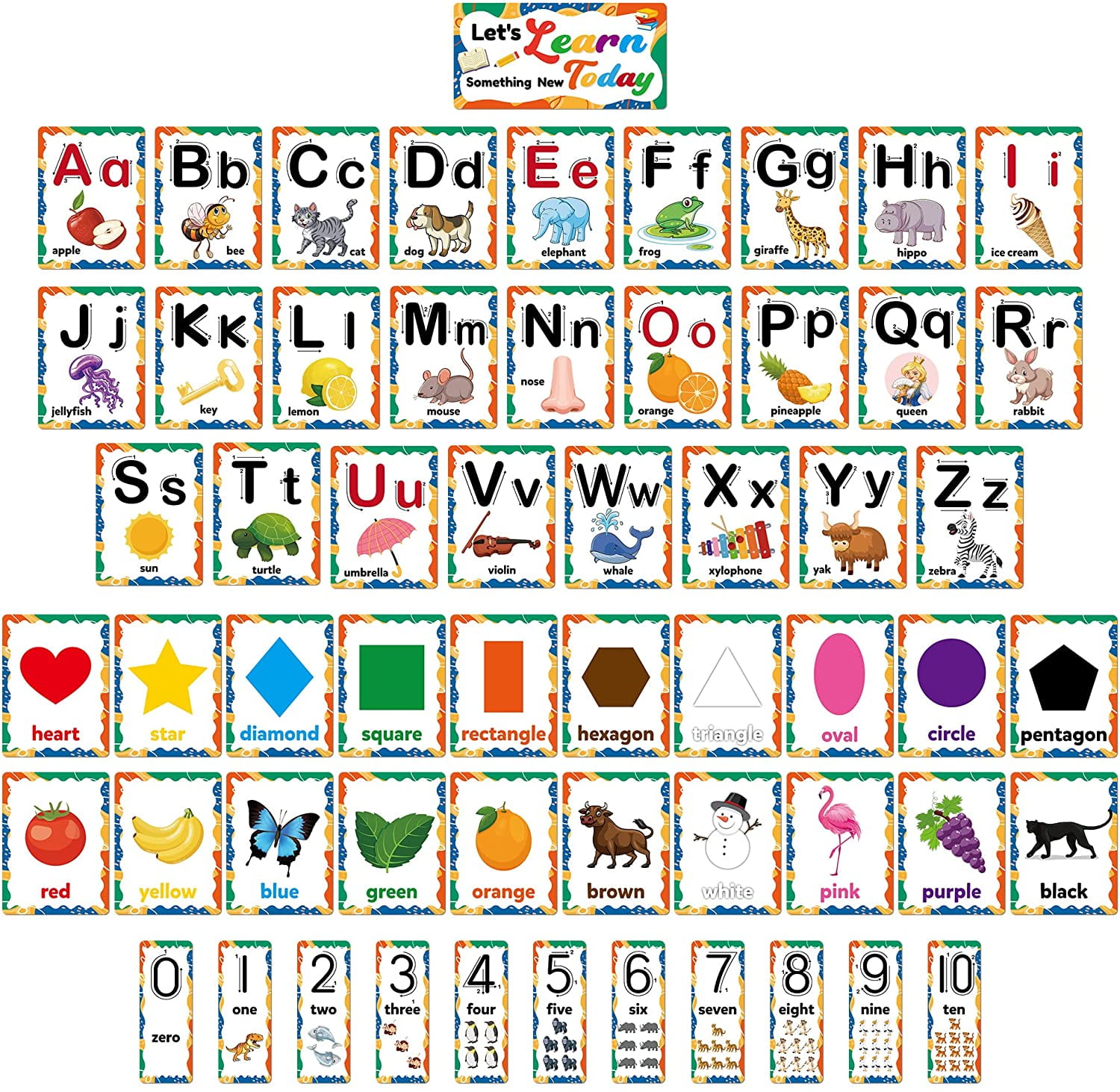 D-FantiX 58 Pieces Alphabet and Number Bulletin Board Set, Manuscript ...