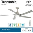 56" Minka Aire Transonic Brushed Nickel LED Ceiling Fan with Remote ...
