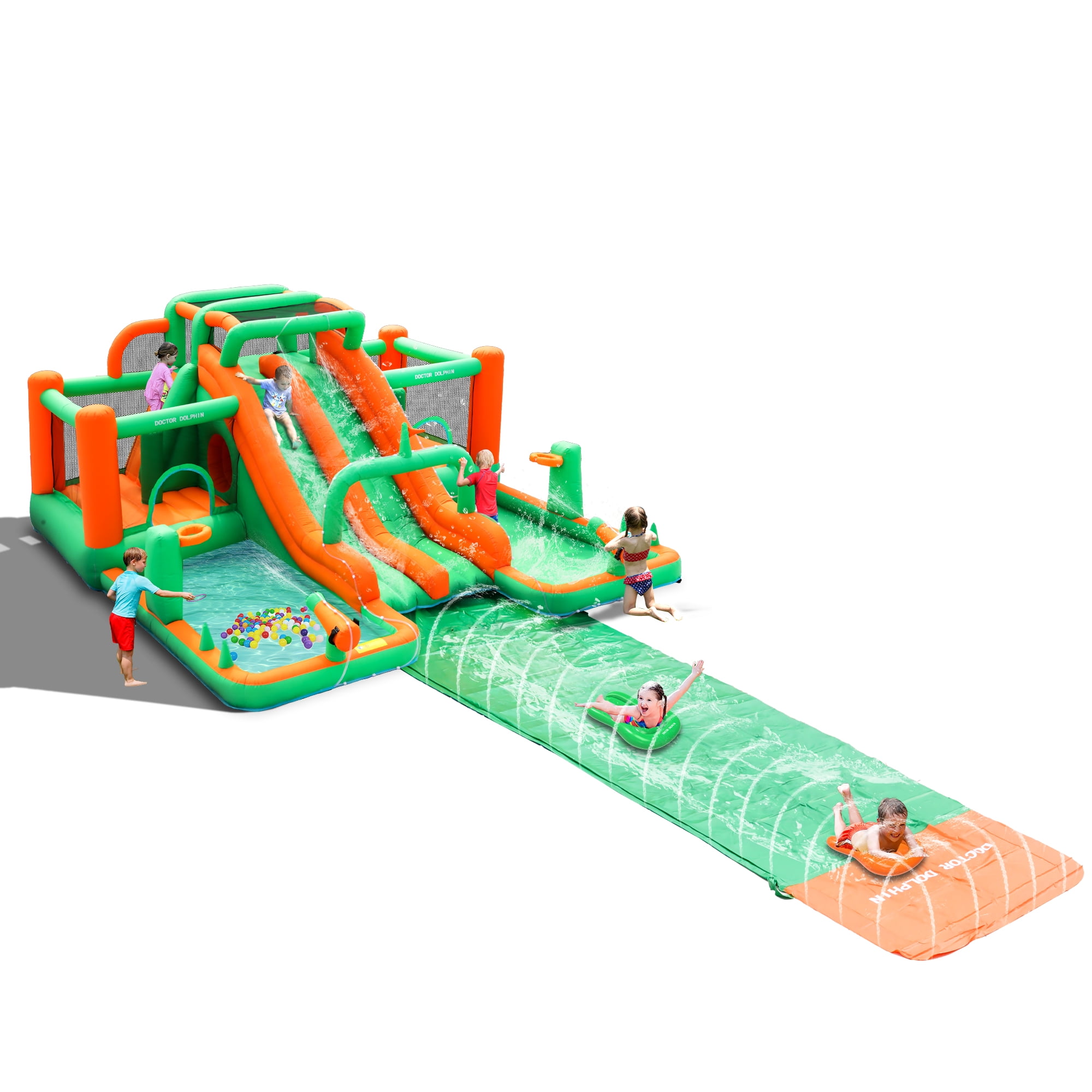 Water Slide Park Bounce House Inflatable Castle Backyard Waterfall ...