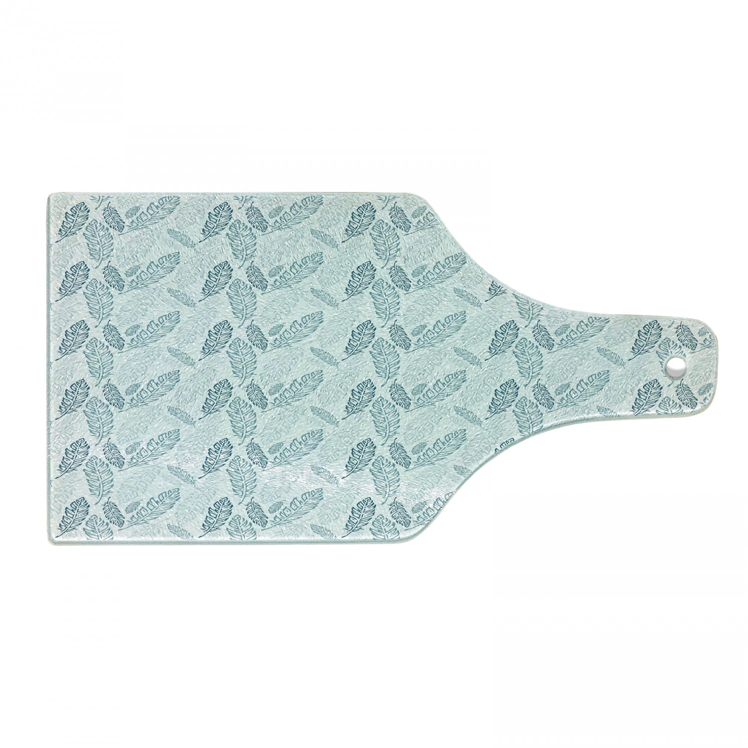 Teal and White Cutting Board, Pastel Colored Grunge Looking Feathers ...