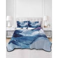 Blue Purple Abstract Fluid Quilts Bedding Set King Size Modern Gradient ...