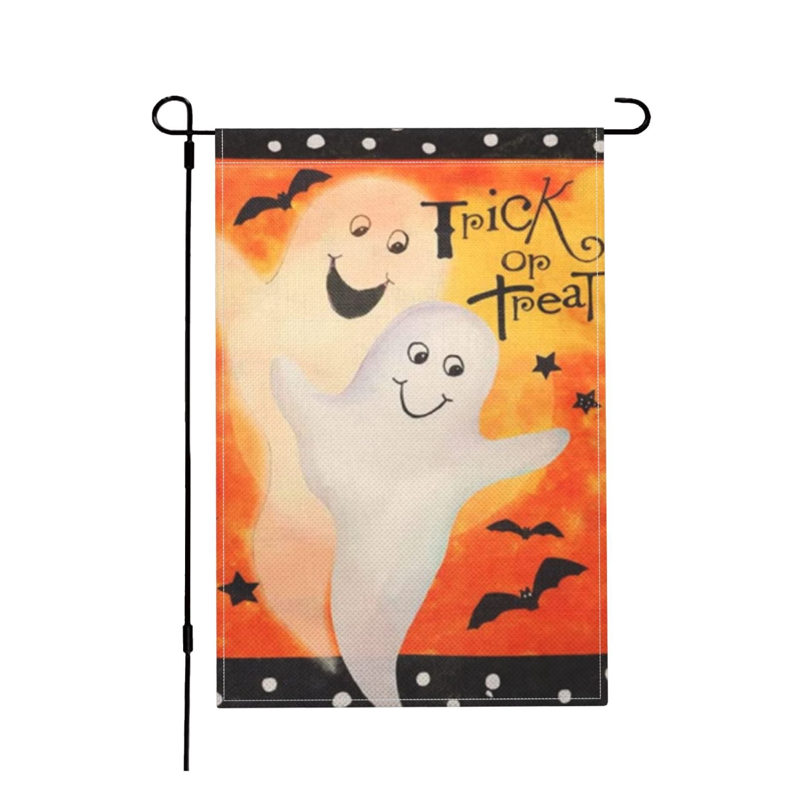 Fall Halloween Garden Flag Ghost Trick or Treat Halloween Flag House ...