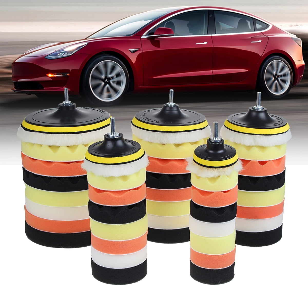 10Pcs 7" Polishing Sponge+7" Polishing Sponge Waxing Buffing Pad ...