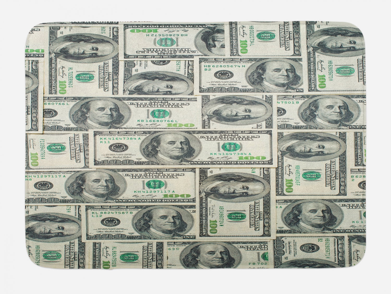 Money Bath Mat, Dollar Bills of United States Federal Reserve with the ...