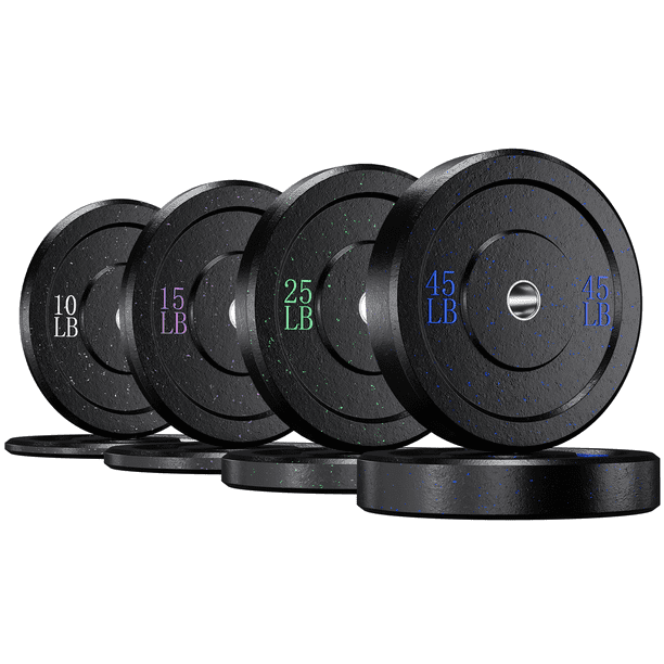 GIKPAL 190lb 2-inch Olympic Weight Plates, Durable Recycled Rubber ...